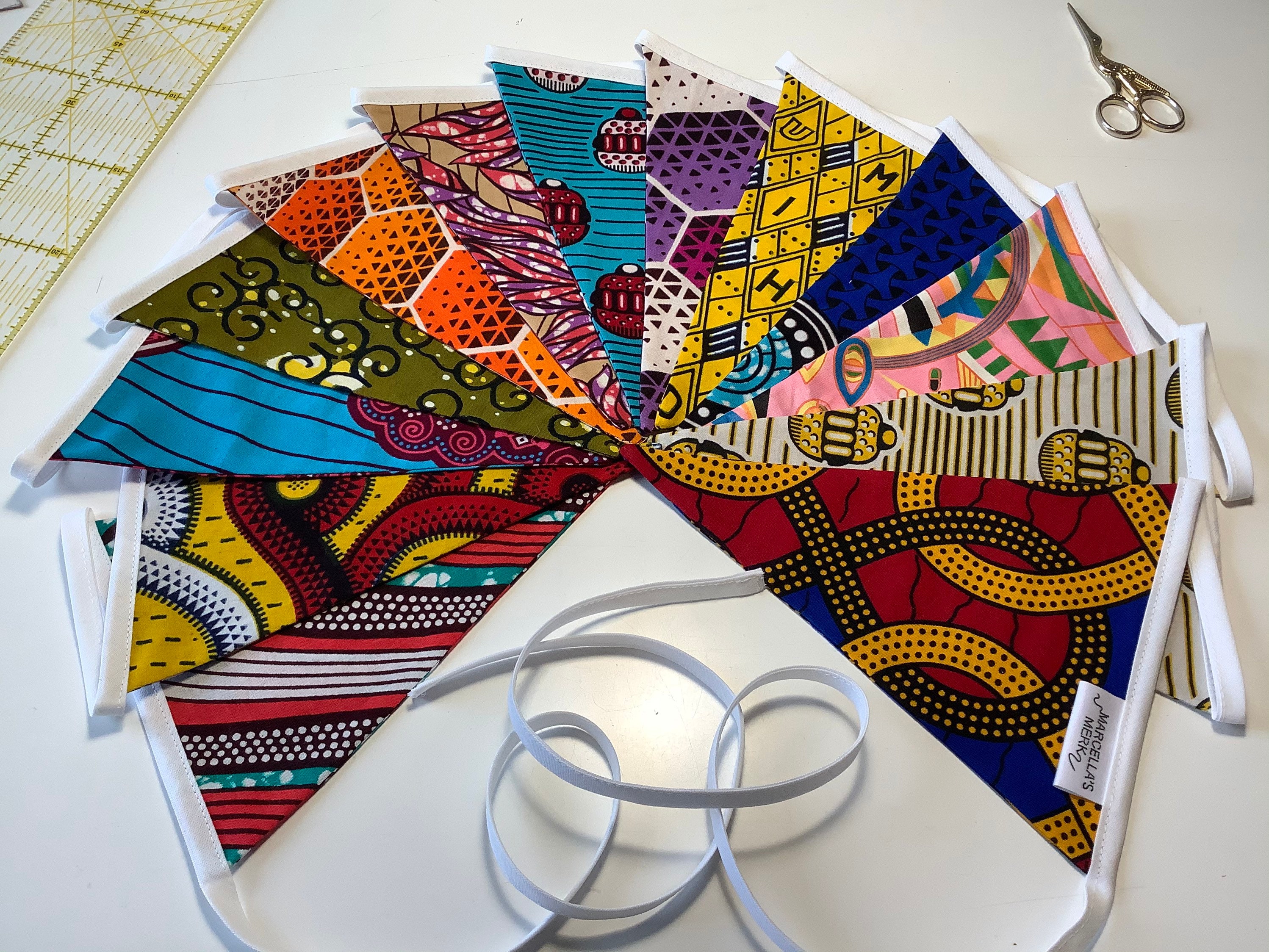 Fabric Garlands | Fabric Bunting African Wax Fabric - Etsy
