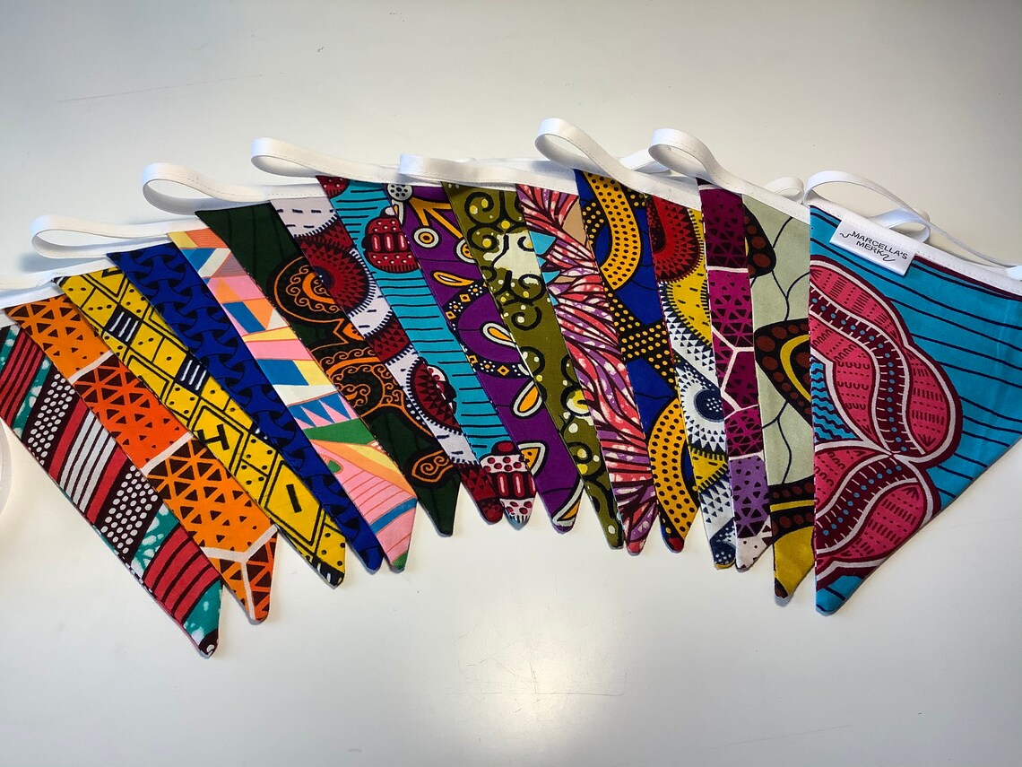 Fabric Garlands | Fabric Bunting African Wax Fabric - Etsy