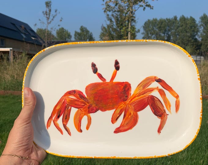 Handpainted Dinnerware With Crab | Unique Porcelain Bowl ...