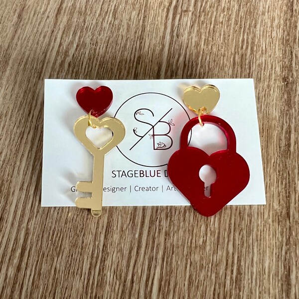 Lock and Key Earring - Etsy