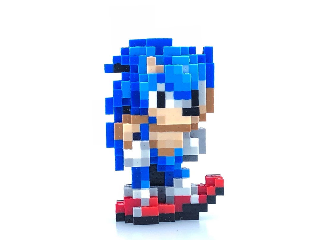 Sonic Figure Sonic the Hedgehog Figure 3D Perler Bead Art 3D Bead ...