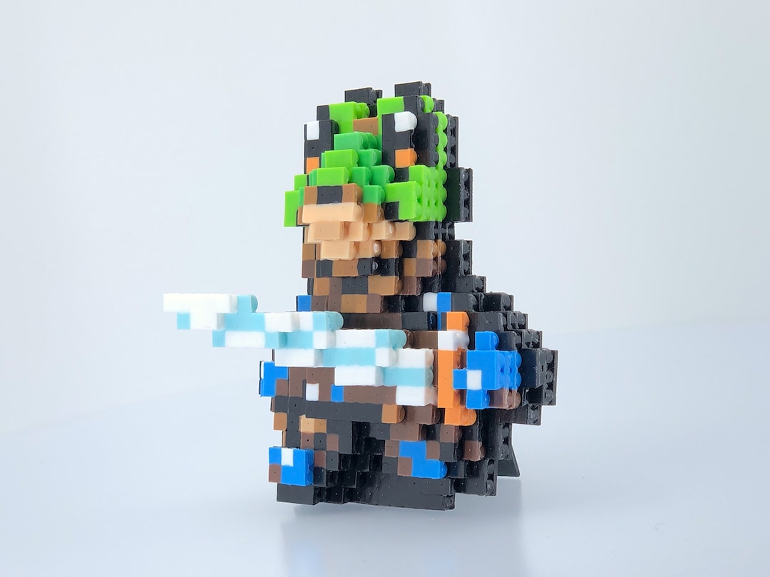 Chrono Trigger 3D Frog Figure Glenn 3D Figure 3D Perler Bead Sprite 3D ...