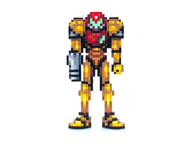 Metroid Samus Figure - Super Metroid Art Inspired - Samus Aran - 3D ...