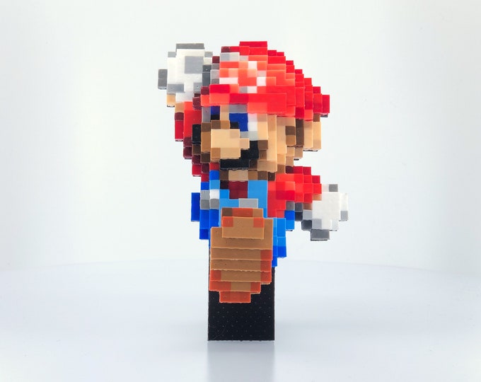 SUPER MARIO BROS. 3D Game Over Mario pixel Bead Figure - Etsy