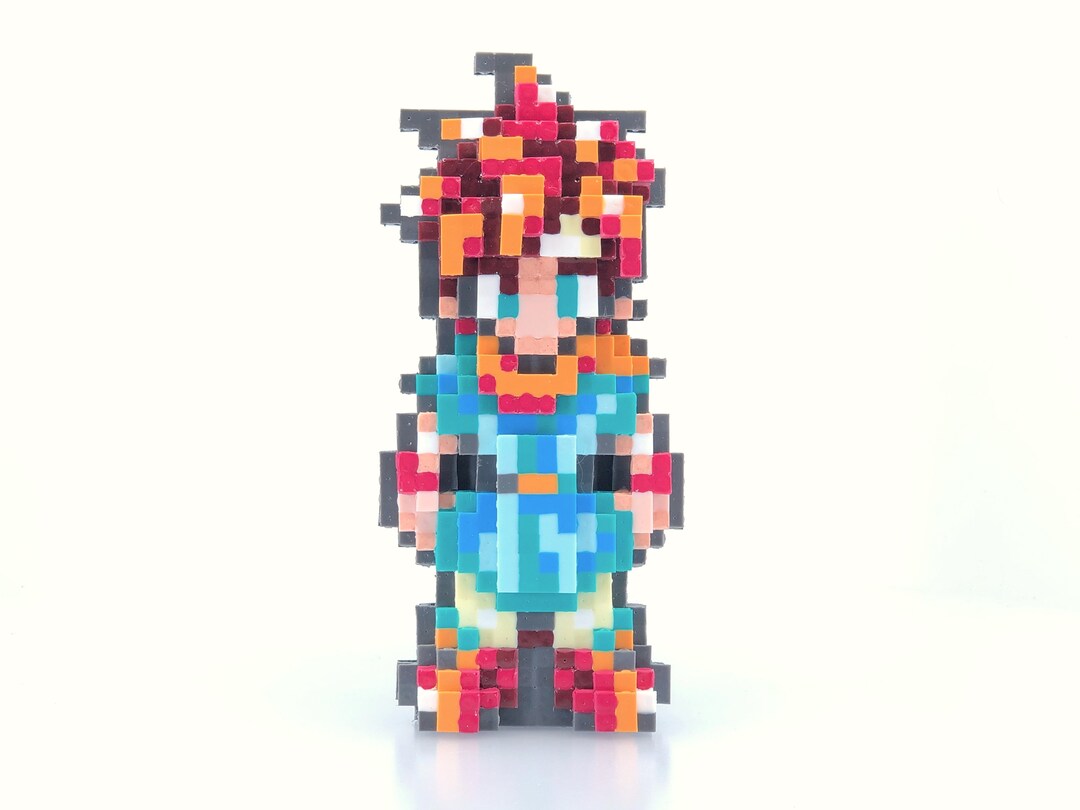 Crono Bead Sprite Figure - 3D Standup - Chrono Trigger Inspired ...