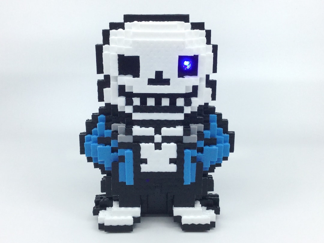 Sans Figure with LED Sans Undertale Figure Deltarune Figure 3D Perler ...