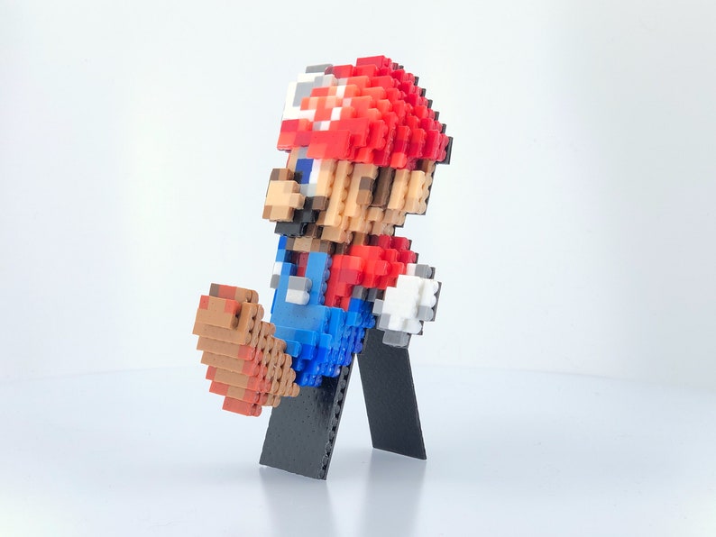 Mario Figure - 3D Pixel Art - Super Mario RPG Figure Inspired - 3D ...