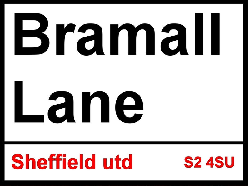 Sheffield United Bramall Lane Metal Football Street Sign 2 | Etsy