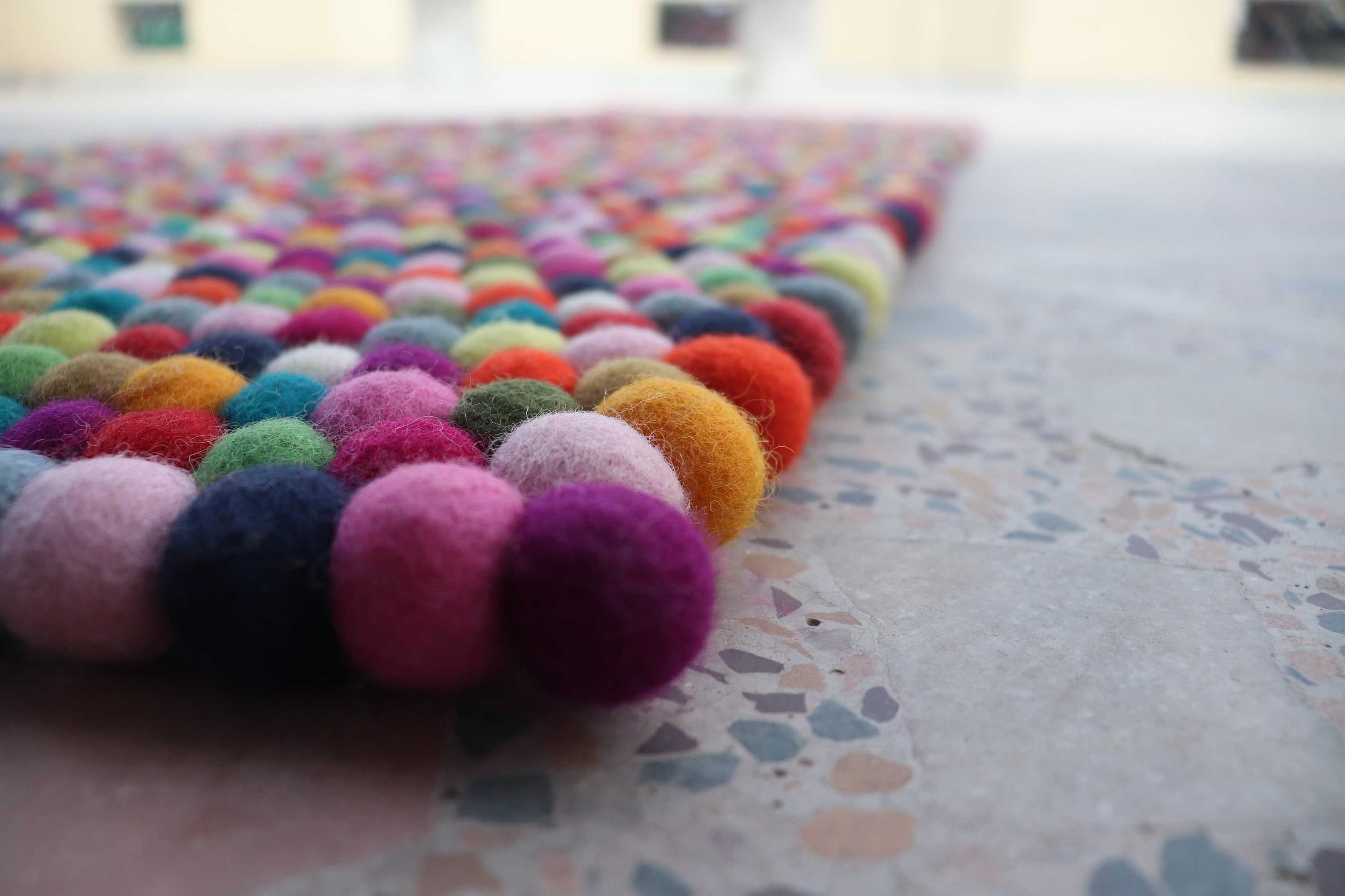 Adorable 90-300 Cm Woolen Felt Rug Rectangular Rug Made of - Etsy