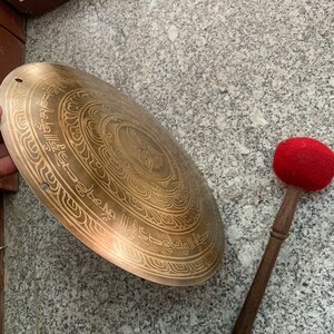 Stunning 15 Inches Tibetan Gong Bell, Handmade Gong Bell Comes With ...