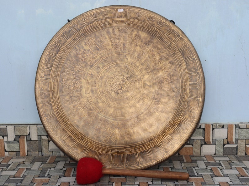 Gorgeous 70 Cm Extra Large Gong Bell, Tibetan Gong Bell Handmade in ...