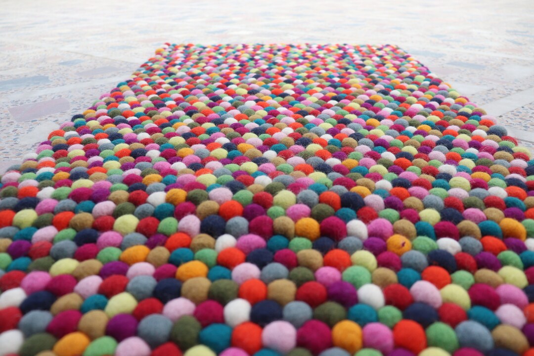 Adorable 90-300 Cm Woolen Felt Rug, Rectangular Rug Made of 100% Pure ...