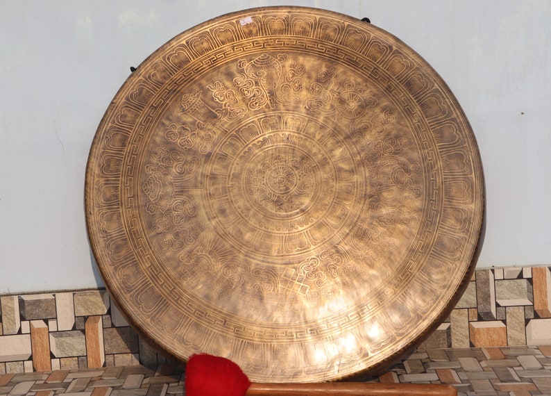 Gorgeous 70 Cm Extra Large Gong Bell, Tibetan Gong Bell Handmade in ...