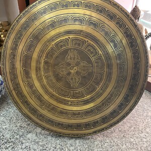 20 Inches Beautifully Designed Gong Bell, Handmade Gong Bell Comes With ...