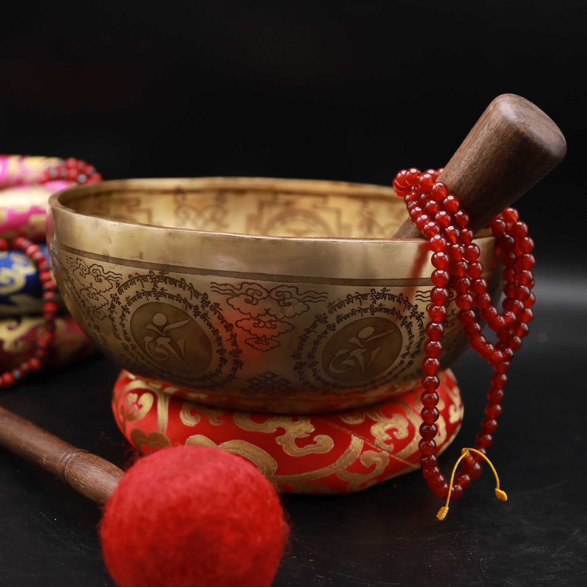 10 Inches Lord Buddha Engraved Singing Bowl, Special Handmade Bowl ...