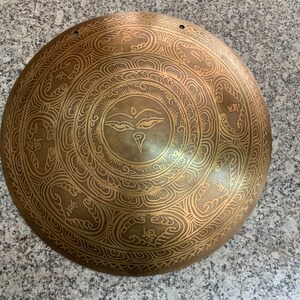 15 Inches Gong Bell Handmade in Nepal, Tibetan Gong Bell for Meditation ...