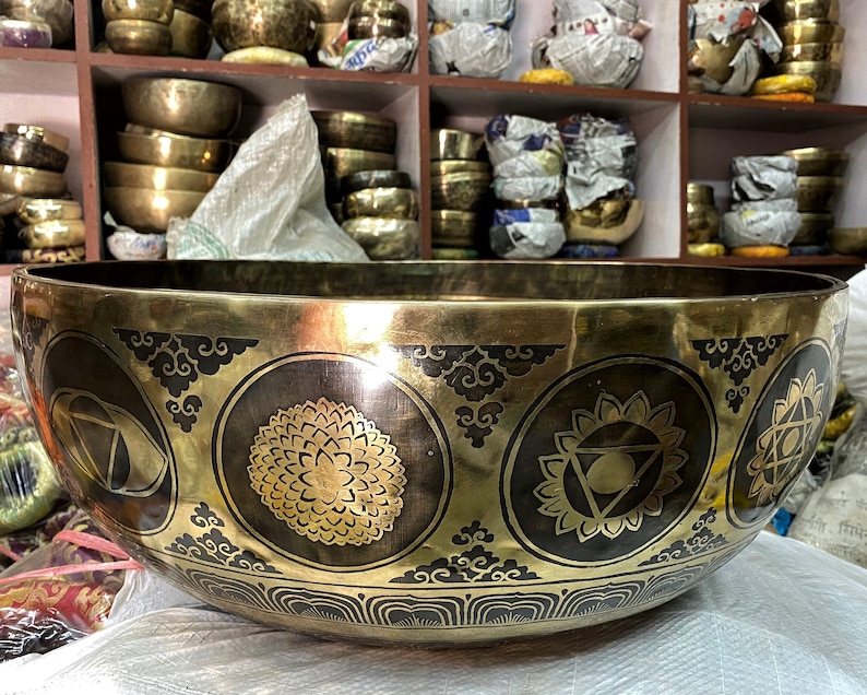 22 Inch Extra Large Singing Bowl Lord Buddha Feet Engraved | Etsy