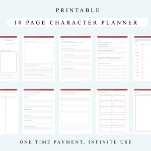 Printable 10 Page Character Planner - A4 - PDF Download - Etsy