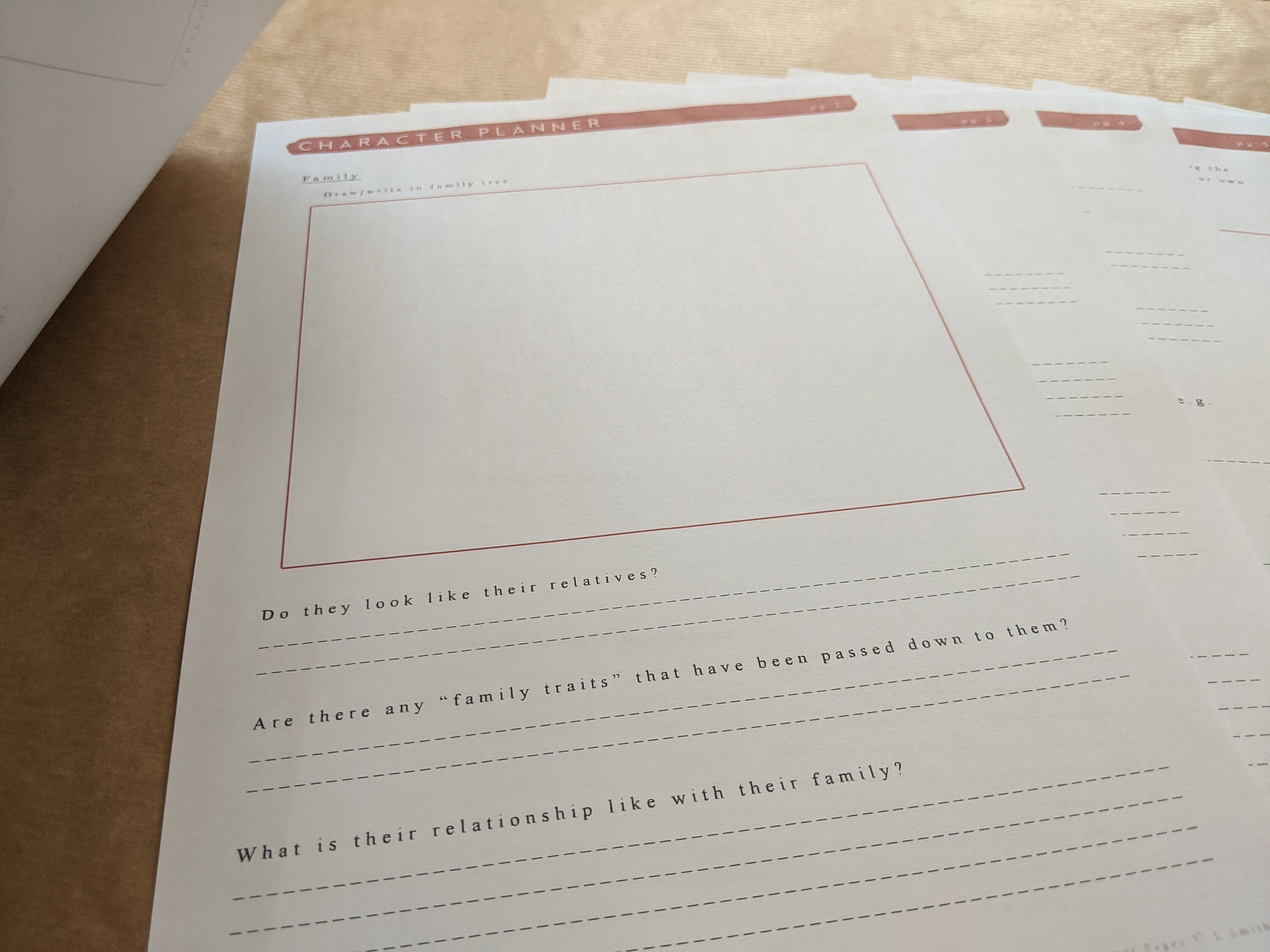 Printable 10 Page Character Planner A4 PDF Download - Etsy