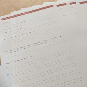 Printable 10 Page Character Planner - A4 - PDF Download - Etsy