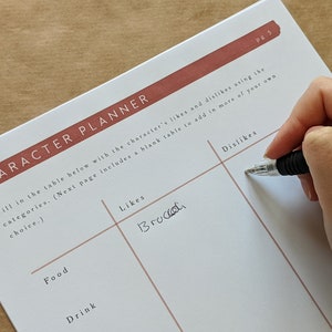 Printable 10 Page Character Planner - A4 - PDF Download - Etsy