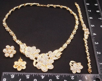 14k Gold Filled Stampado butterfly Iced Out Set | Etsy