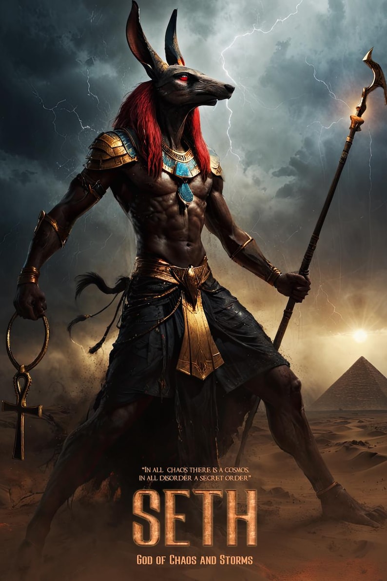 Seth: Ancient Egyptian Deity Digital Art Print – Mystical Wall Decor ...