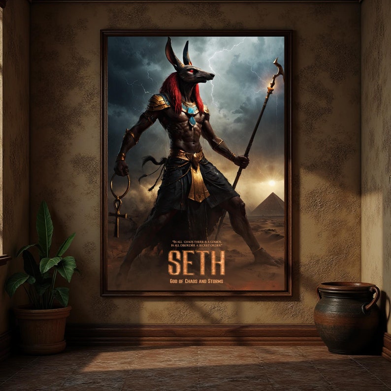 Seth: Ancient Egyptian Deity Digital Art Print – Mystical Wall Decor ...