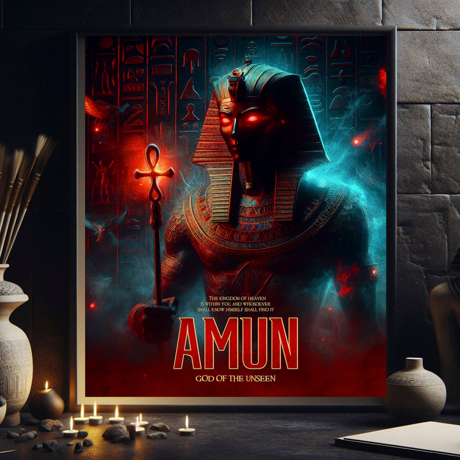 Amun: Ancient Egyptian God Art Print (digital Download) - Etsy