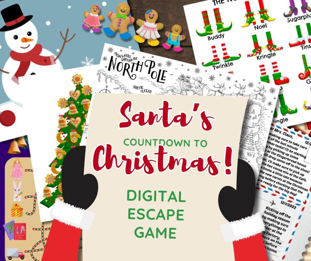 Santa's Countdown to Christmas HOLIDAY ESCAPE GAME - Instant at Home ...