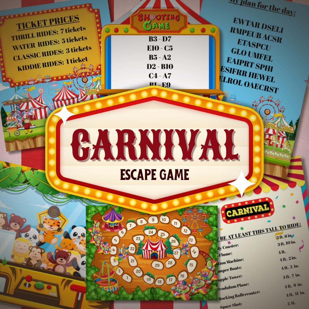 Carnival Escape Room Game: At-home Family Fun (digital Download) - Etsy