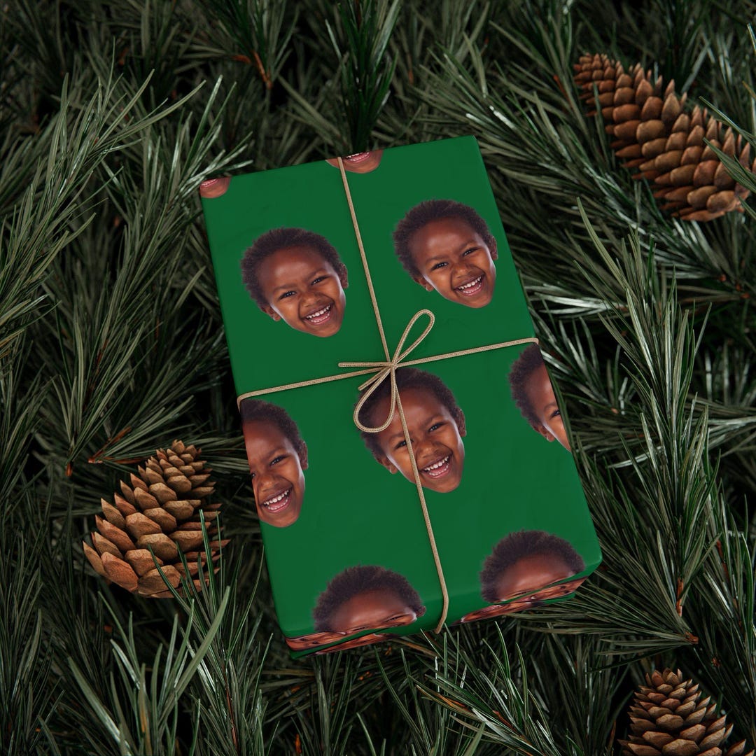 Custom Face Print Wrapping Paper: Personalized Photo Gift Wrap - Etsy