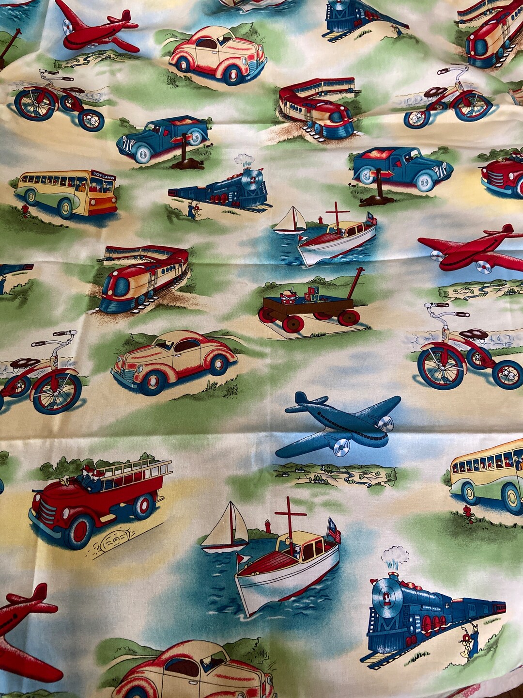 Great Retro Look Michael Miller Transit Fabric, Features Vintage Style ...