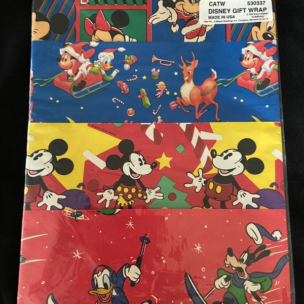 Mickey Mouse Christmas Wrapping Paper - Etsy