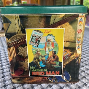 Vintage 1990 Chewing Tobacco Tin. Great Graphics. - Etsy