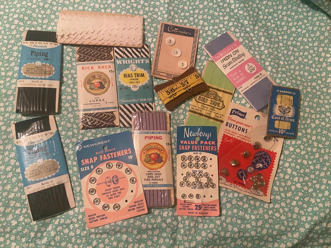 Fun Grab Bag of Vintage Sewing Notions Some Very Old Most in Original ...