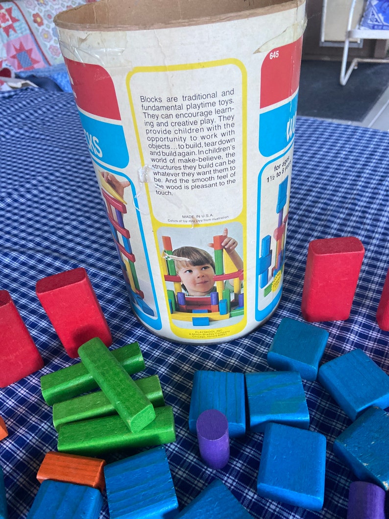Playskool Colored Wood Blocks From the 1970s. - Etsy