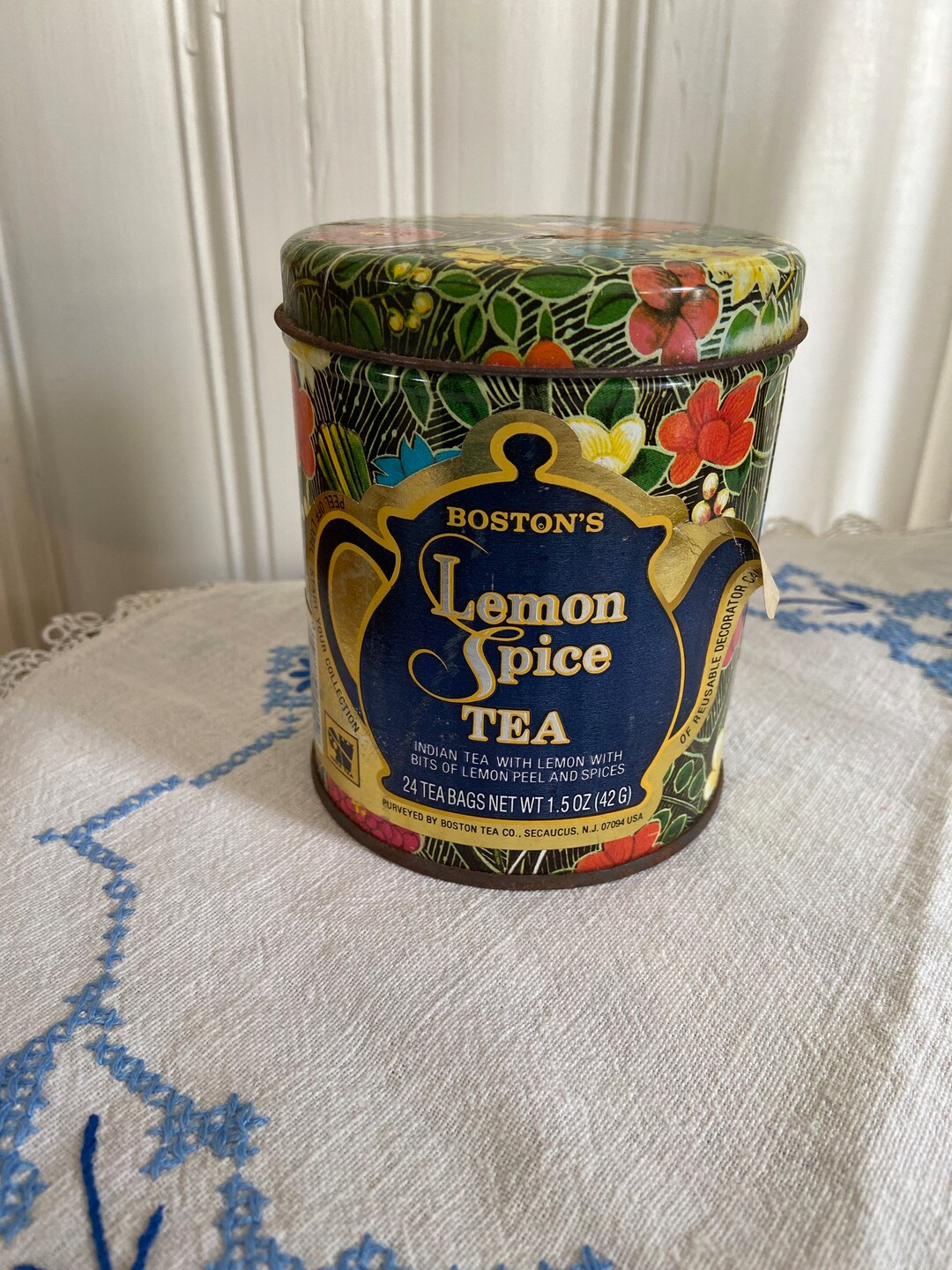 Boston Tea Company Vintage Tea Tin With Birds and Flowers. - Etsy