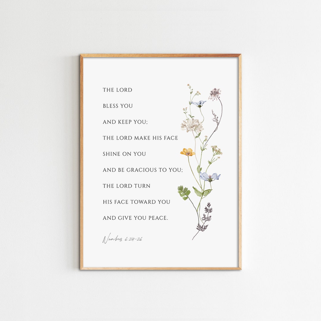 The Lord Bless You and Keep You, Numbers 6:24-26, Bible Verse Wall Art ...