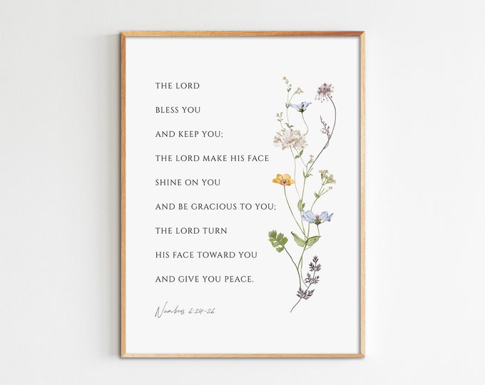 The Lord Bless You and Keep You Numbers 6:24-26 Bible Verse Printable ...