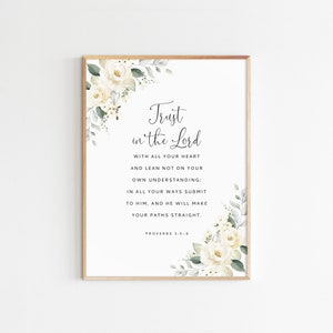 PROVERBS 3:5-6 Trust in the Lord Bible Verse Wall Art Printable ...