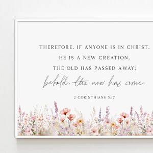 2 Corinthians 5:17 Floral Bible Verse Print (digital Download) - Etsy