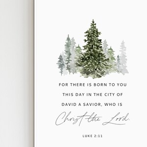 Luke 2:11, Christmas Bible Verse Art, Holiday Home Decor, Christmas ...