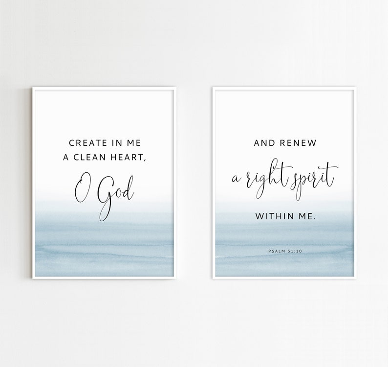 Psalm 51:10 Printable Wall Art, Christian Decor (digital Download) - Etsy