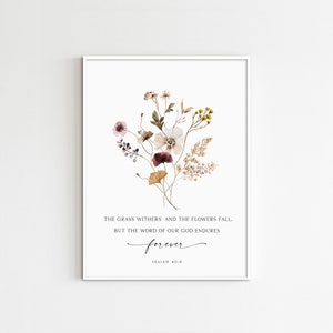 Isaiah 40:8 Bible Verse Wall Art Printable Scripture Christian Wall ...