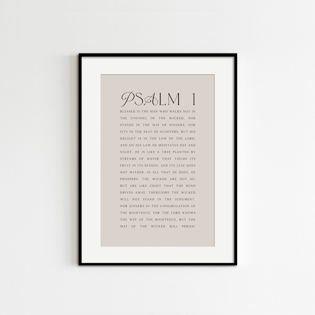 Psalm 1, Bible Verse Print , Bible Verse Wall Art, Printable Scripture ...
