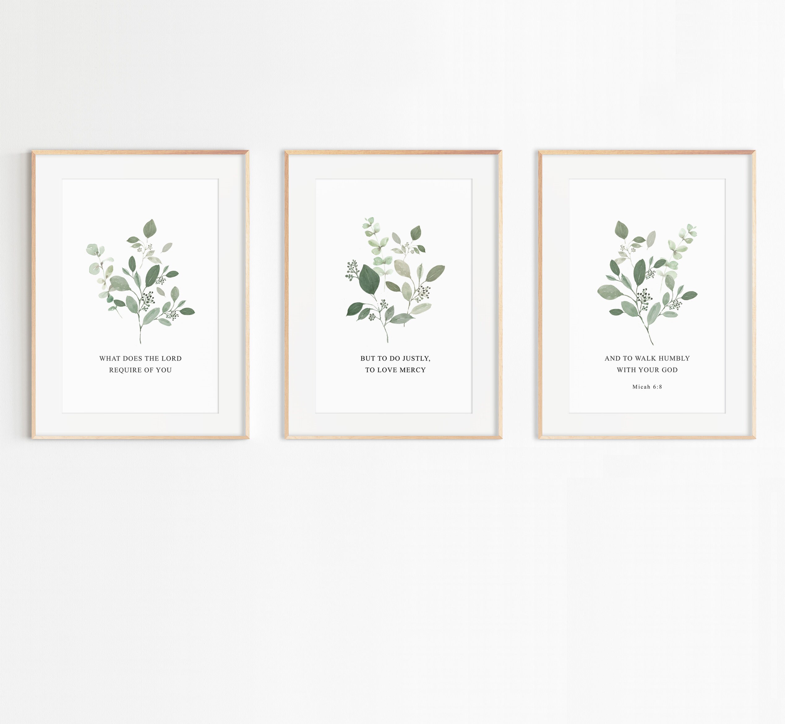 Micah 6:8 Act Justly Love Mercy Walk Humbly Printable Set of 3 | Etsy