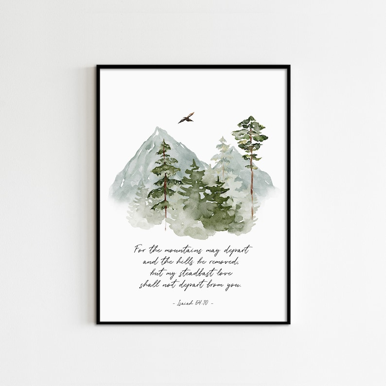 Isaiah 54:10 Bible Verse Wall Art Printable Scripture Mountain - Etsy