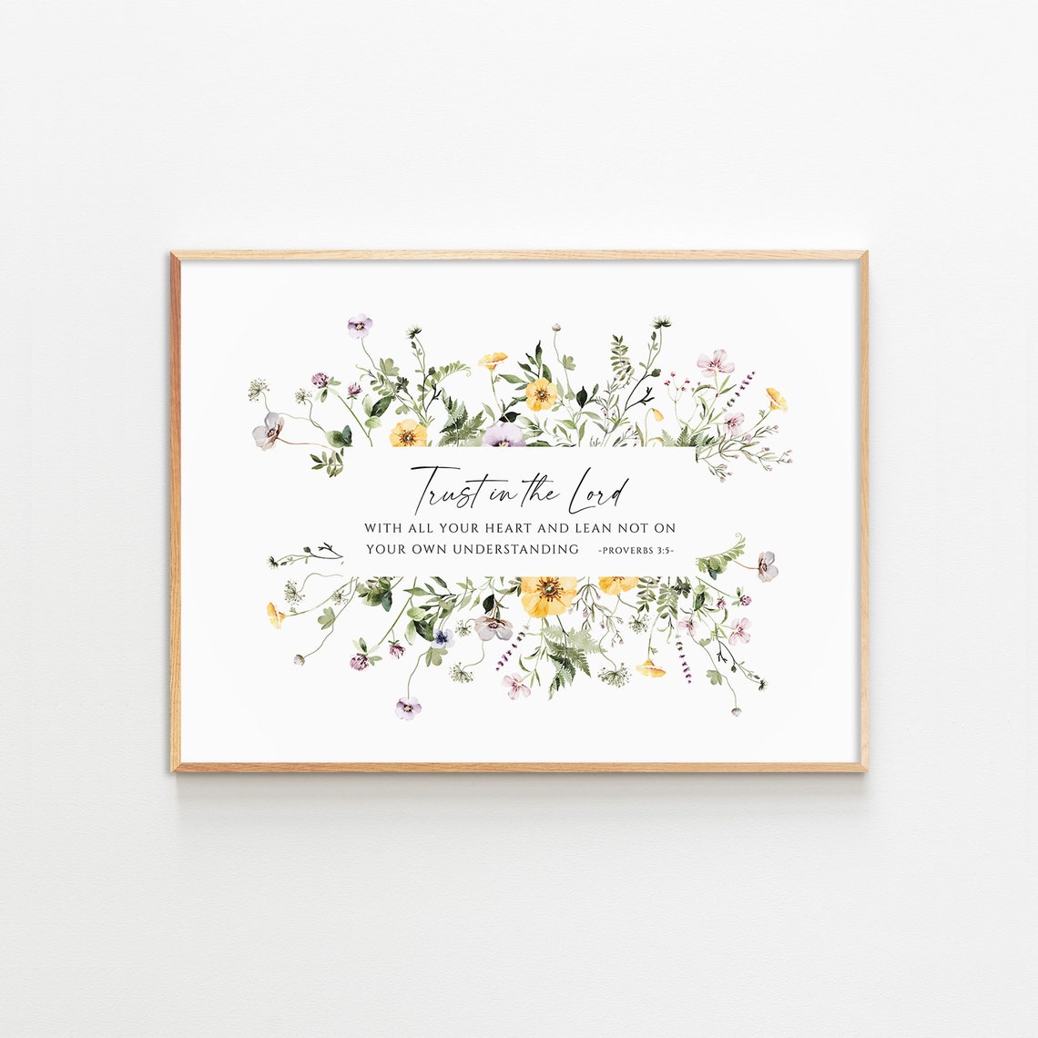 PROVERBS 3:5 Trust in the Lord Bible Verse Wall Art Printable - Etsy