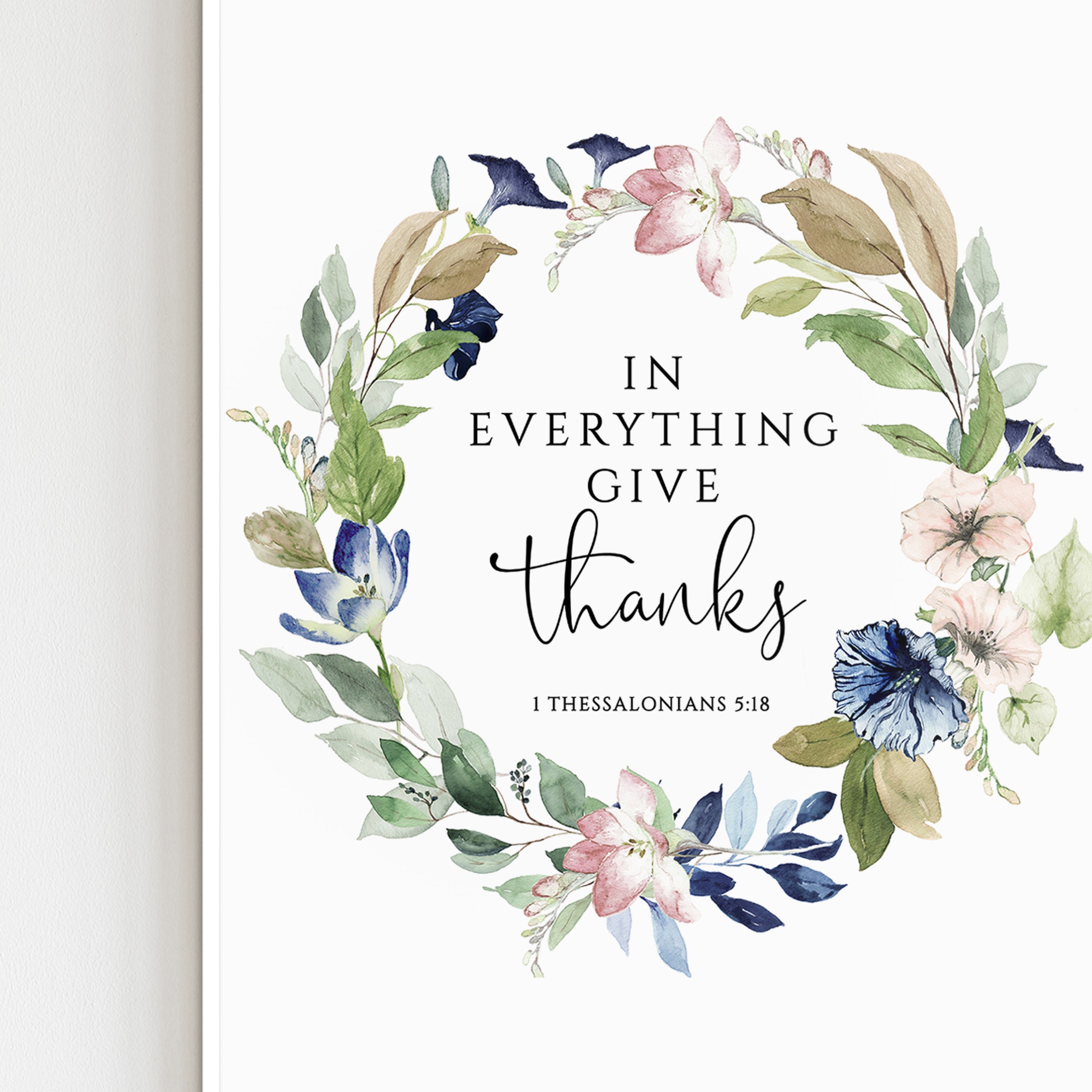 1 Thessalonians 5:18 in Everything Give Thanks Bible Verse - Etsy